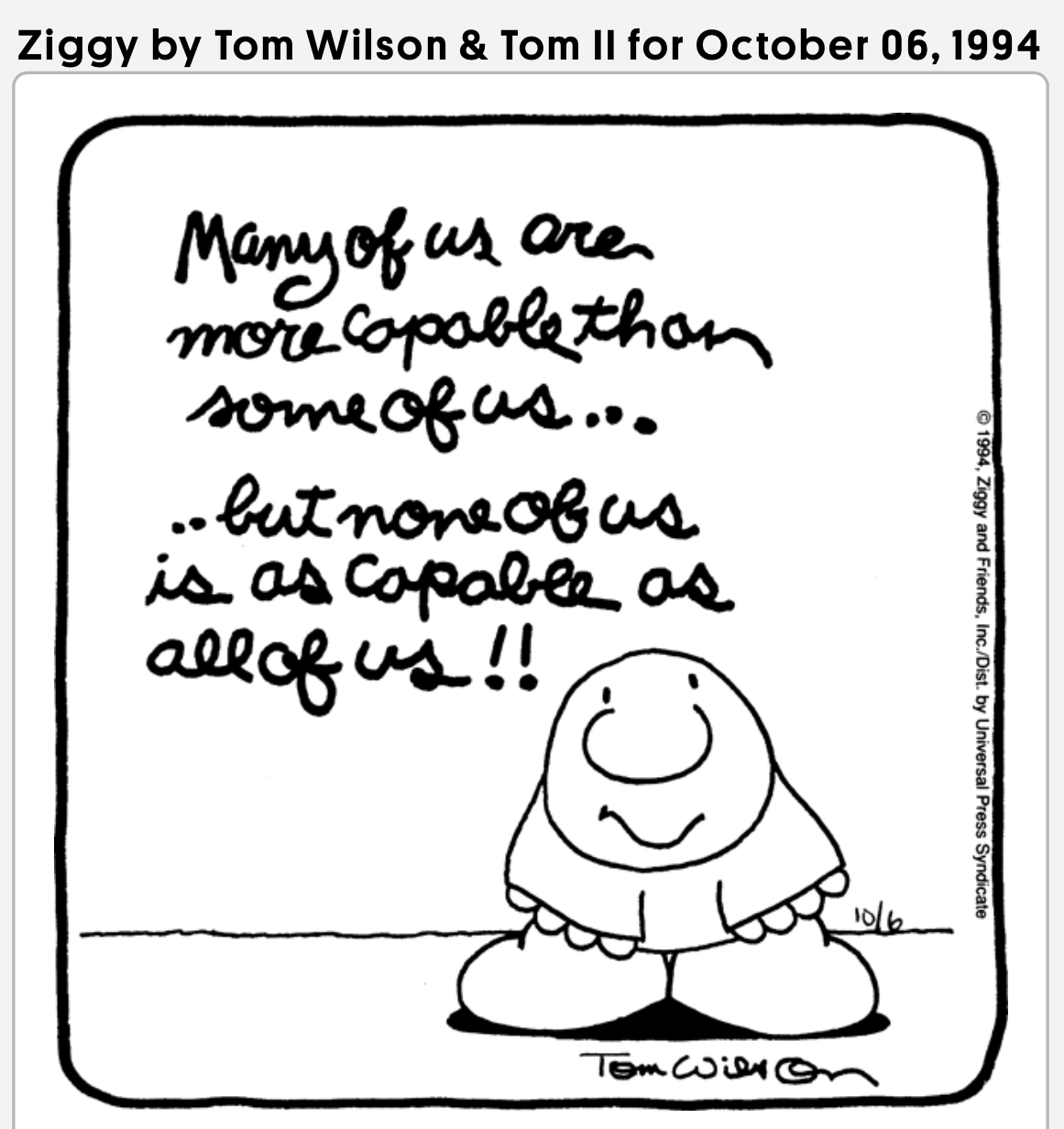 See You In The Funny Papers October 6, 1994 - I Never Saw That
